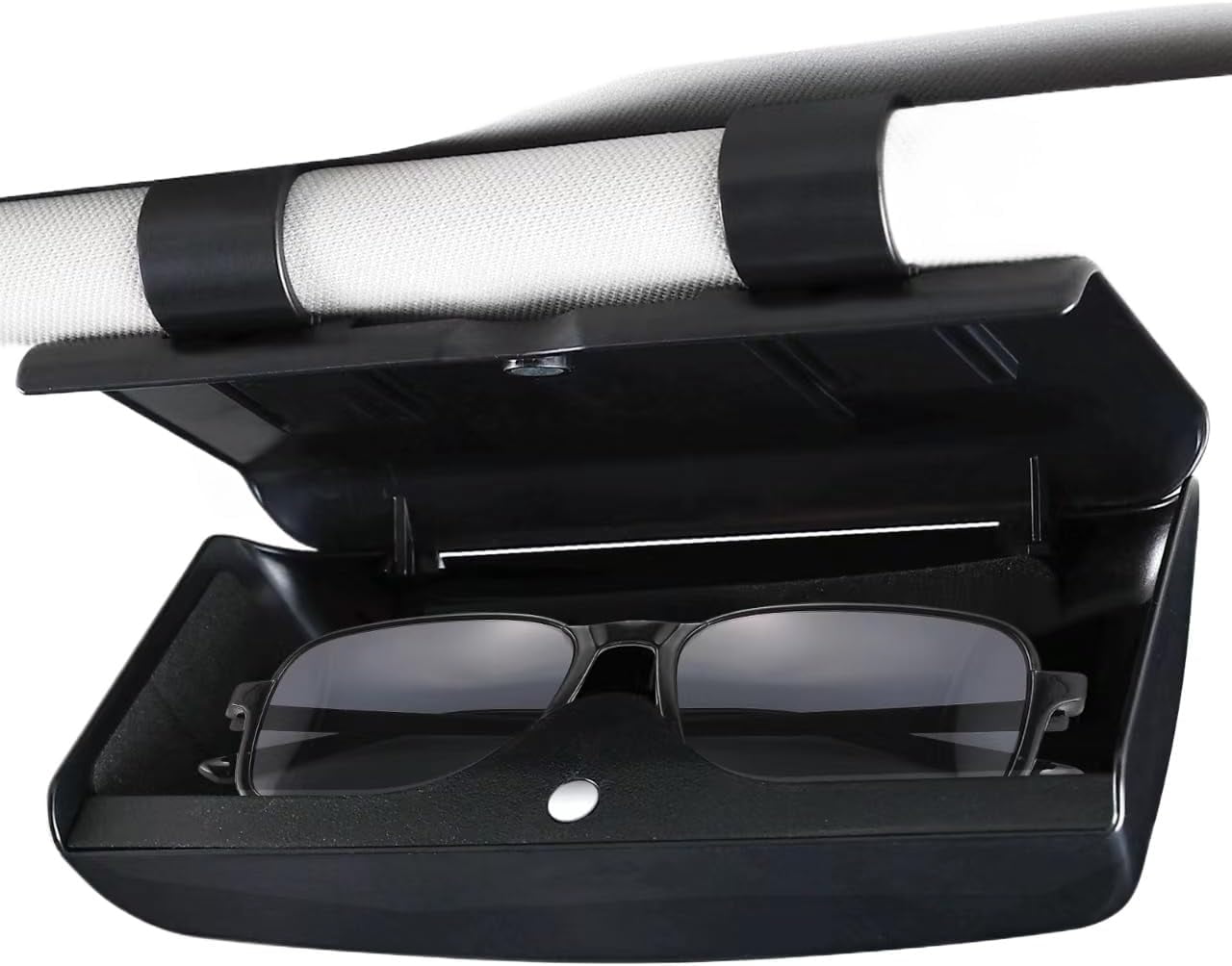 Car Glasses Case Storage Sunglass Holder Hard Case Box With Card Slot ...