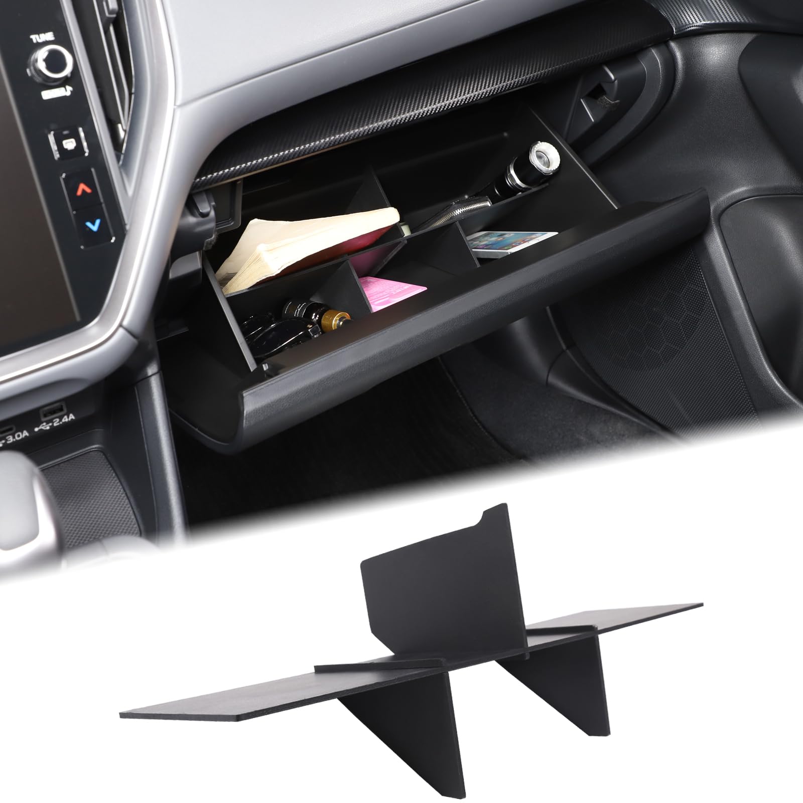 Car Glove Box Organizer OIF8 Dividers Compatible with Subaru 2024 ...