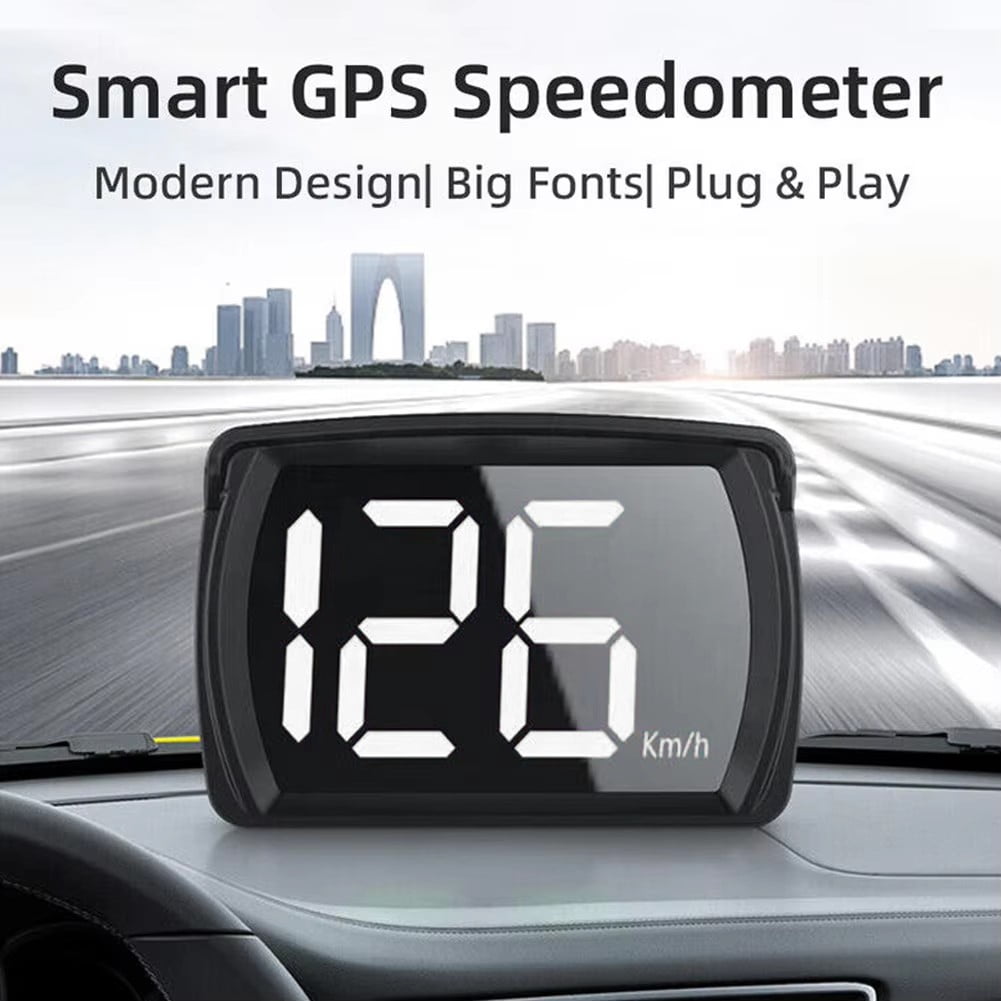 Car GPS HUD Head Up Display Digital Speedometer MPH Km/h Big Font Speed Meter Displayer Auto ...