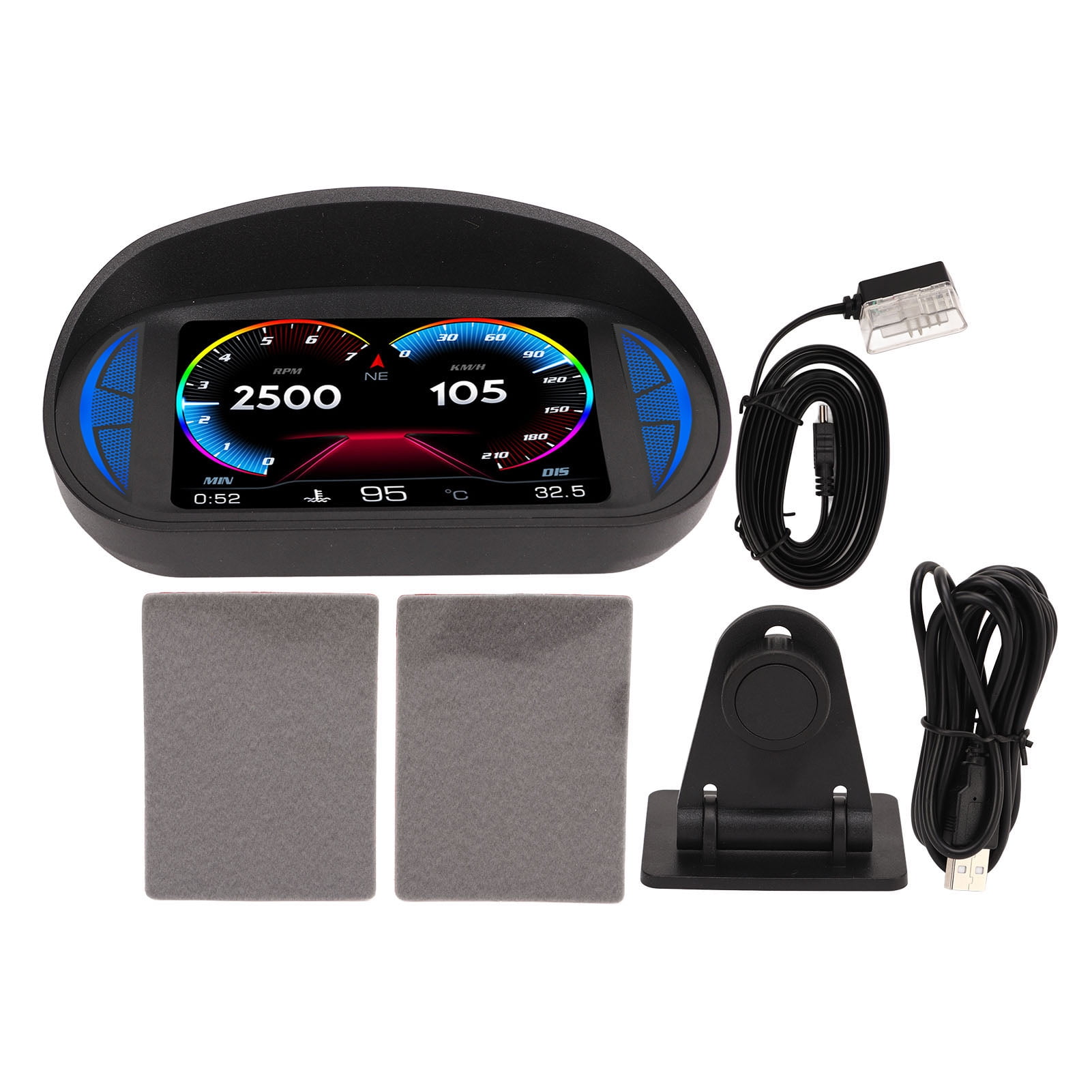 Car HUD Display OBD2 GPS Mode with Inclinometer Compass Speed RPM ... Car HUD Display OBD2 GPS Mode with Inclinometer Compass Speed RPM ...