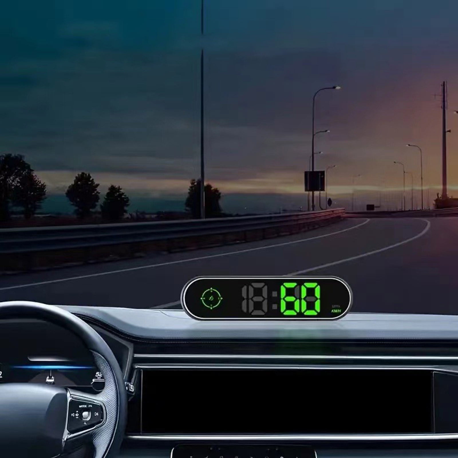 Car HUD Head Up Display Digital Speedometer with KMH/MPH, Compass ...