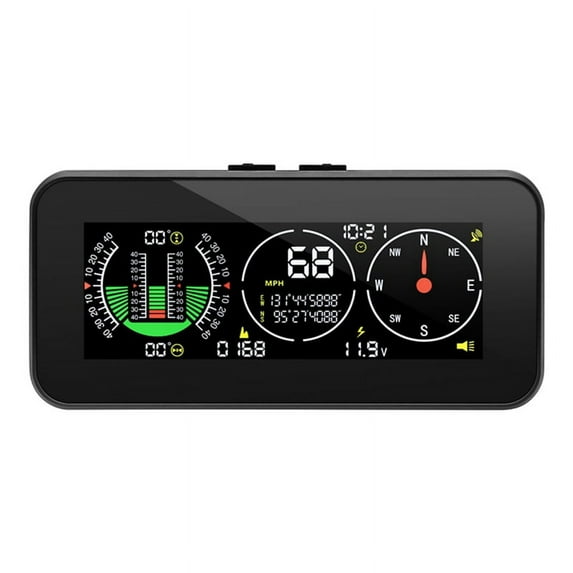 Car HUD Head Up Display Inclinometer Compass Speedometer GPS Overspeed ...