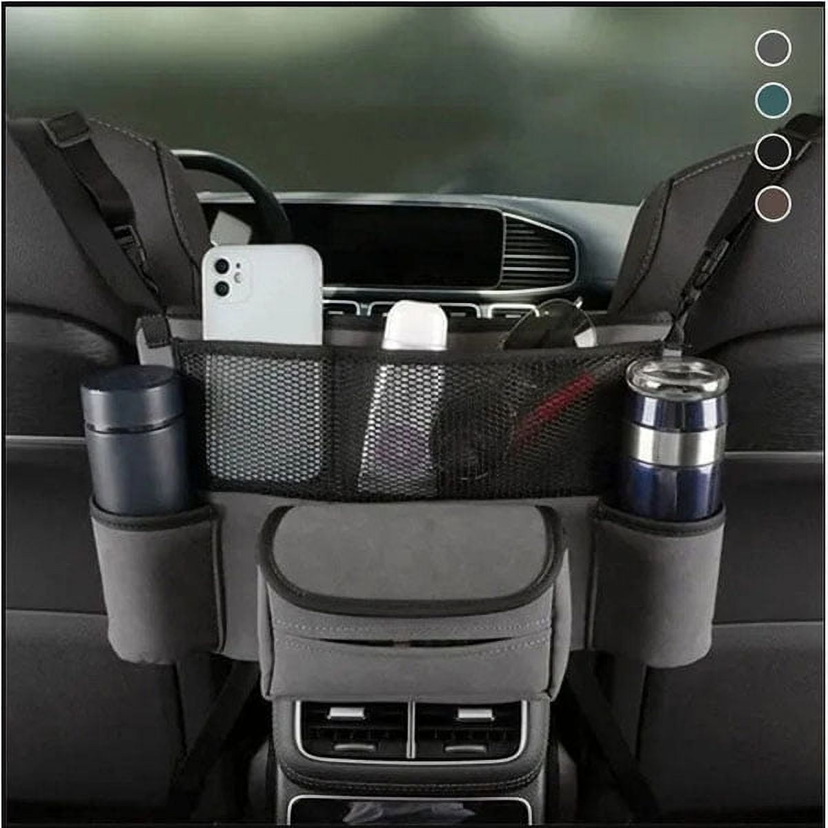 Car Handbag Holder Between Seats Suede Large Capacity Car Purse Holder ...
