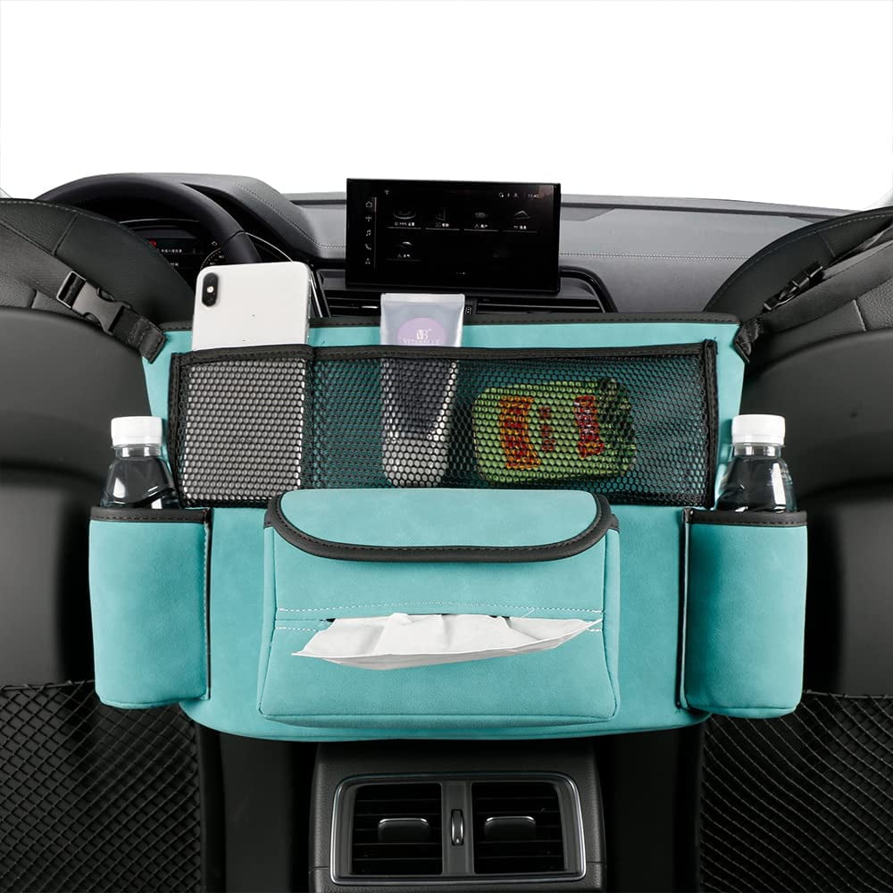 Car Handbag Holder Between Seats Suede Large Capacity Car Purse Holder ...