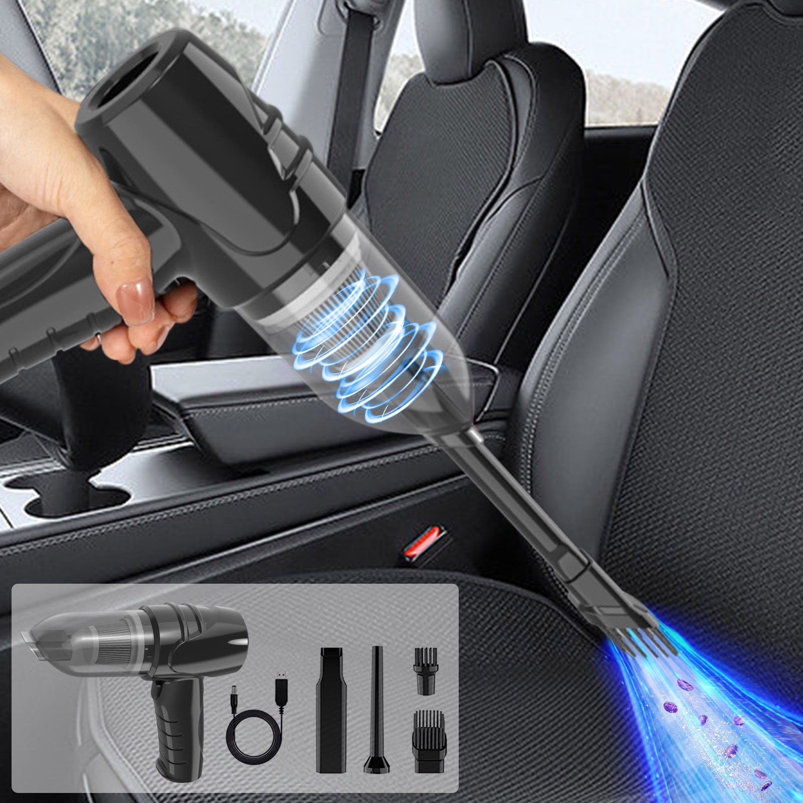 Car Handheld Vacuum 10000Pa Powerful Suction 120W Rechargeable Motor ...