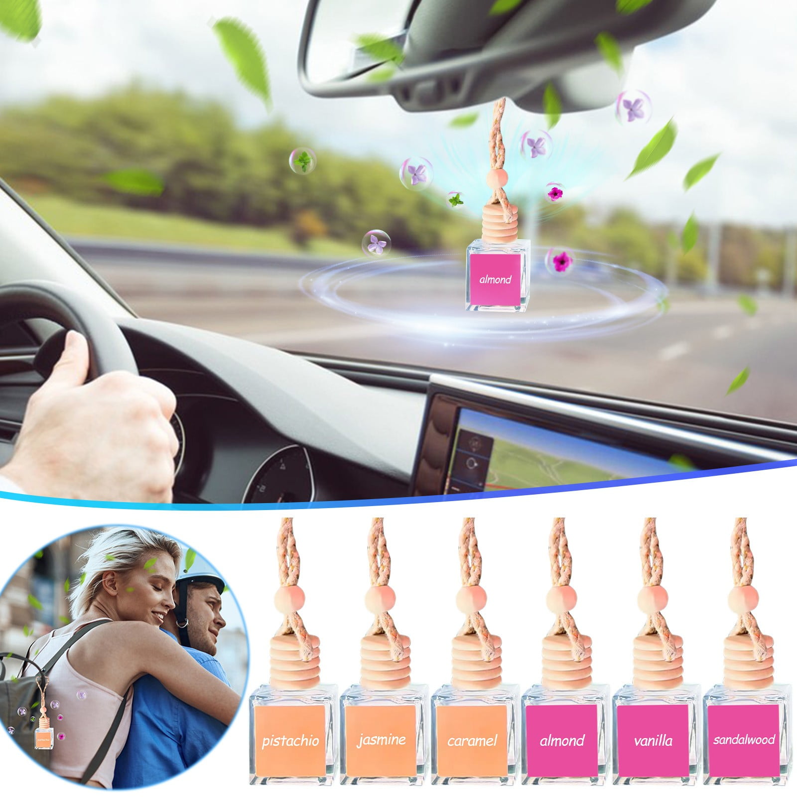 Car Hanging Diffuser 2 Pack | 10ml Refillable Aromatherapy Car Air ...