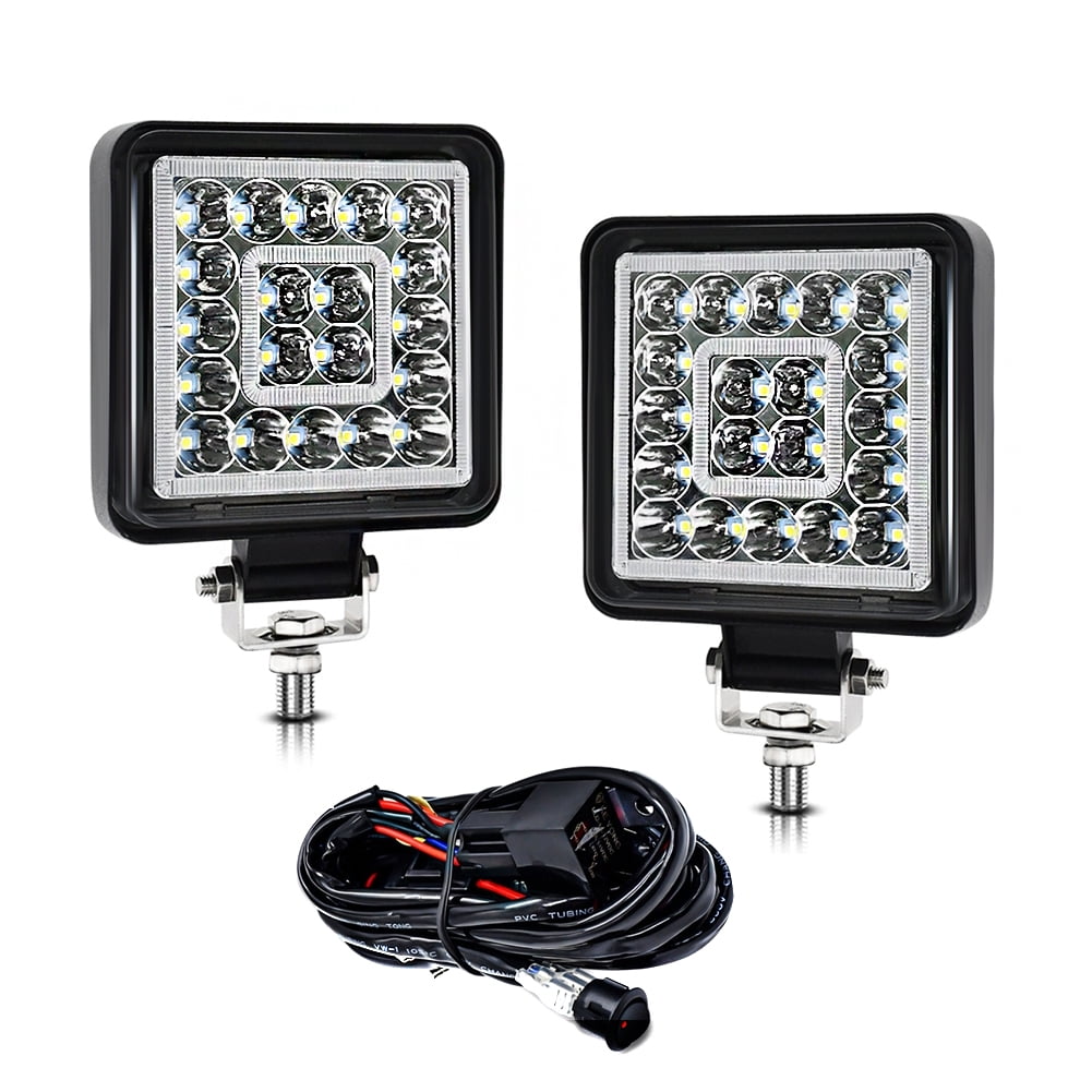 Car Headlight 4-Inch Automotive Headlight Square/Round LED Spotlight ...