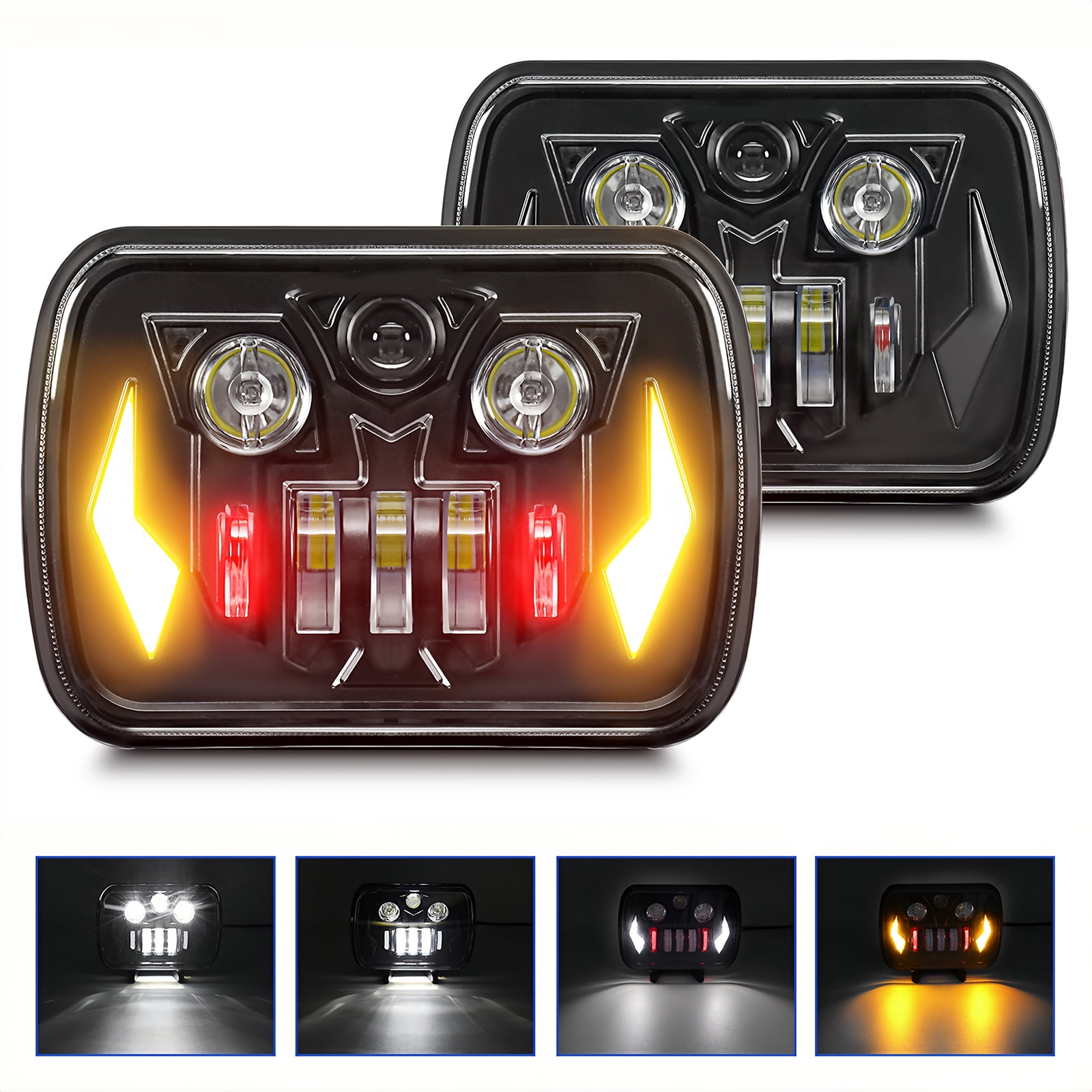 Car Headlight,Beam Car 5x7'' 7x6'' Pcs 5x7'' Led 2 Inch Headlamps 7 ...