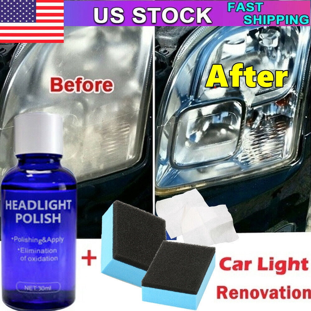 Car Headlight Lens Restoration Fluid Repair Kit Plastic Light Polish ...