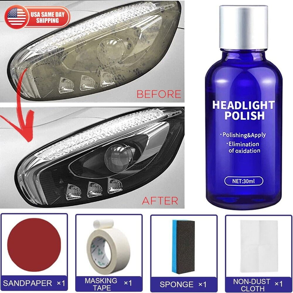 Car Headlight Lens Restoration Fluid Repair Kit Set Plastic Light ...