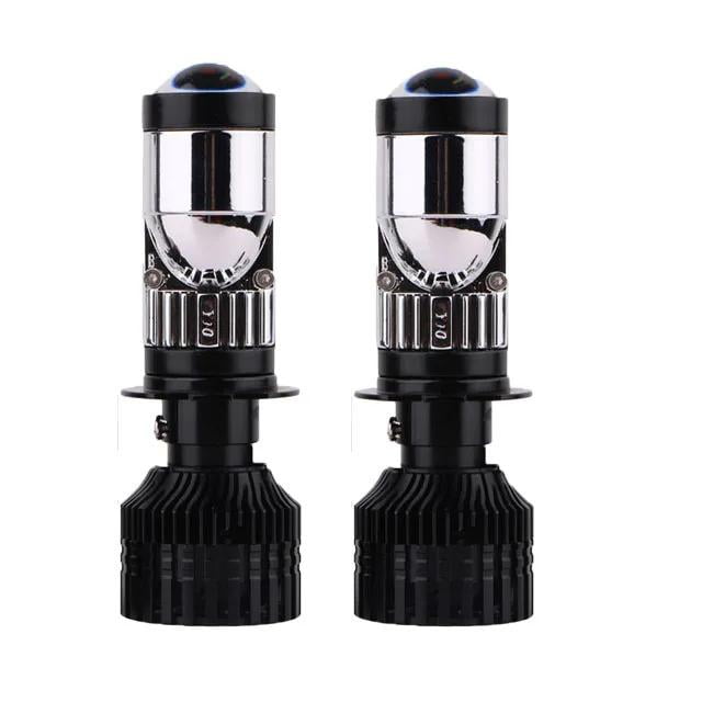 Car Headlight Mini Lens H4 H7 Mini LED Projector Turbo Fan Y10 Bulb ...