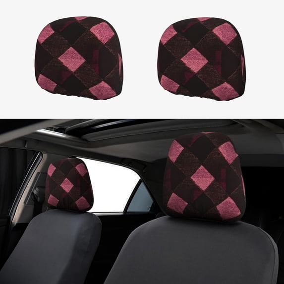 Car Headrest Cover 2 Pcs Soft Water Resistant Elastic Bottom Machine ...
