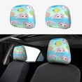 Car Headrest Cover 2 Pcs Soft Water Resistant Elastic Bottom Machine ...