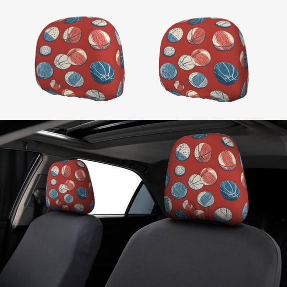 Car Headrest Cover 2 Pcs Soft Water Resistant Elastic Bottom Machine ...