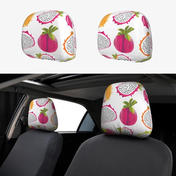 Car Headrest Cover 2 Pcs Soft Water Resistant Elastic Bottom Machine ...