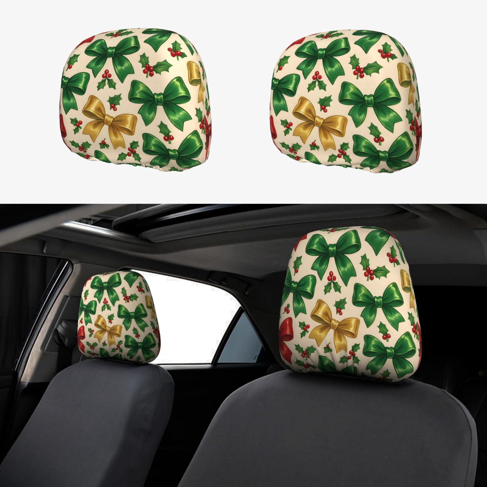 Car Headrest Covers 2pcs Full-Coverage Headrest Covers For Most Car ...