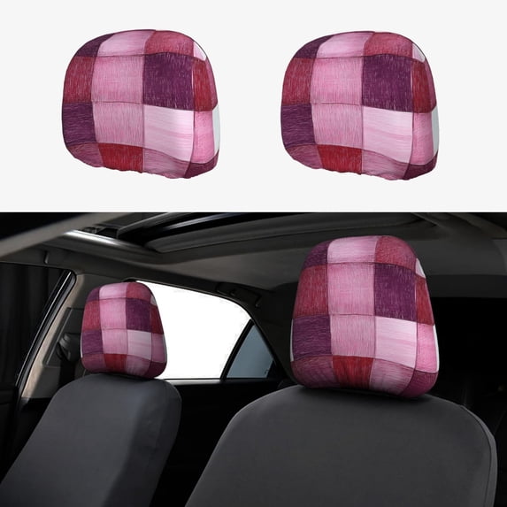 Car Headrest Covers 2pcs Full-Coverage Headrest Covers For Most Car ...