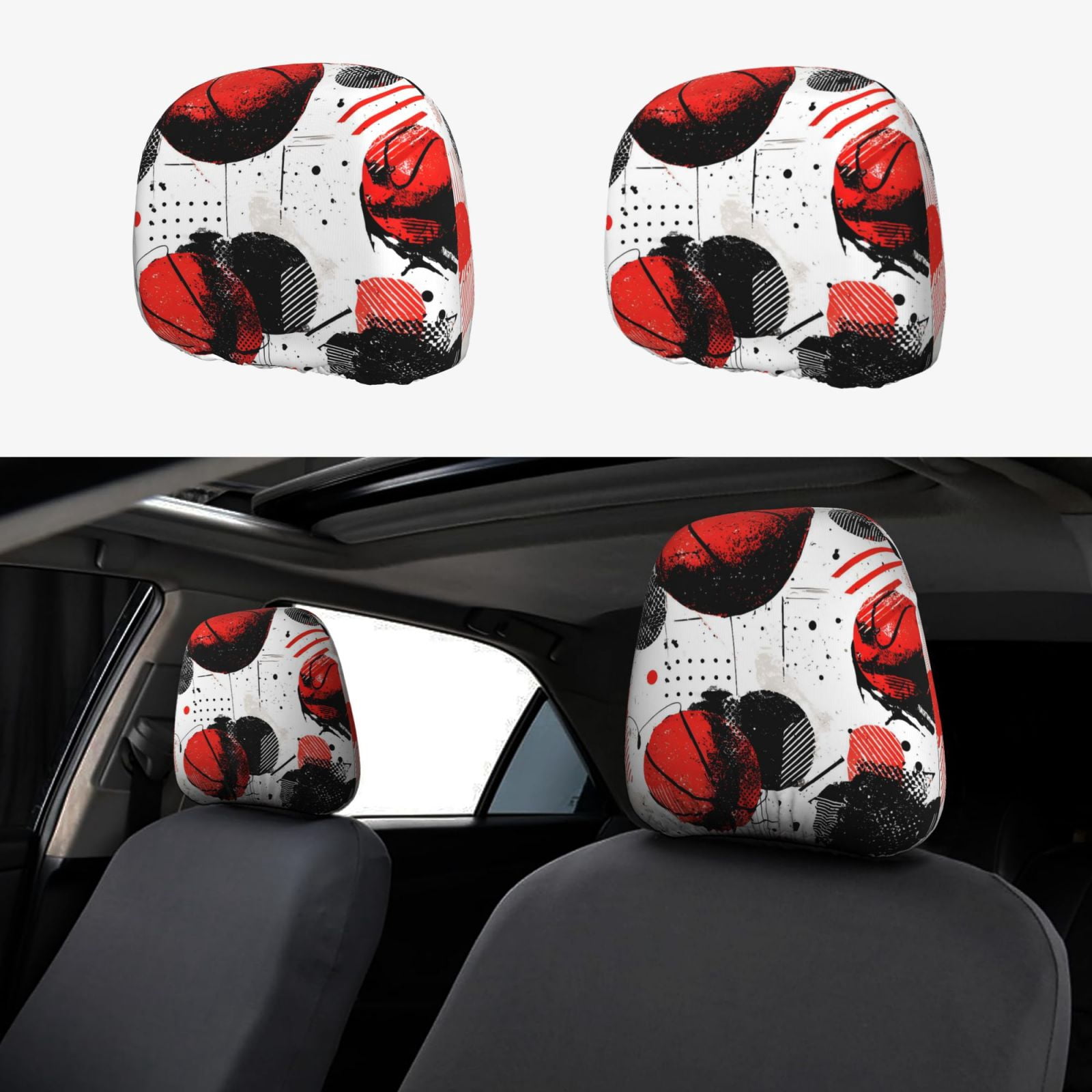 Car Headrest Covers 2pcs Full-Coverage Headrest Covers For Most Car ...