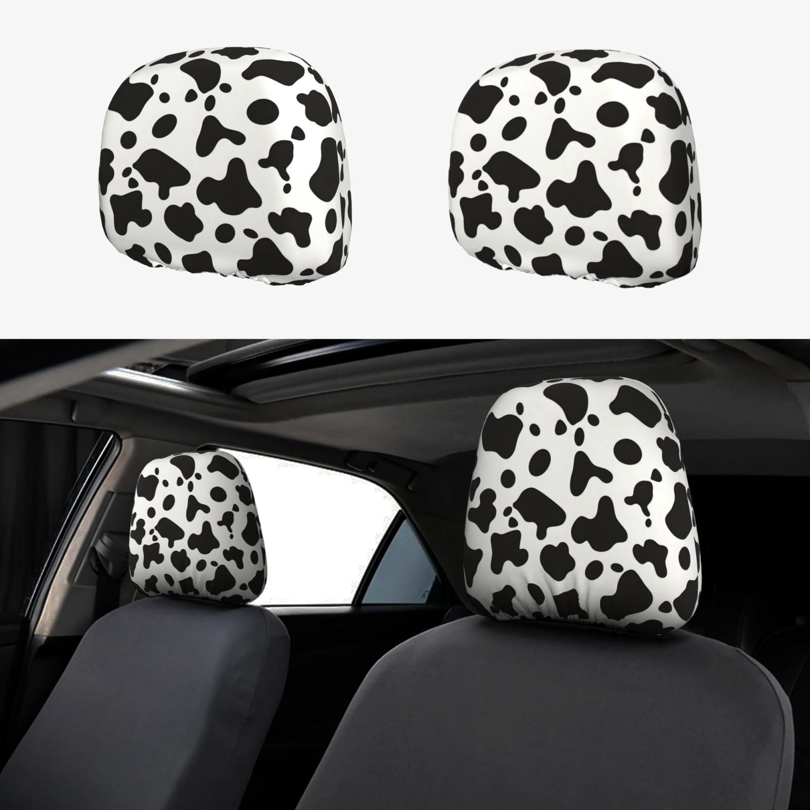 Car Headrest Covers 2pcs Full-Coverage Headrest Covers For Most Car ...
