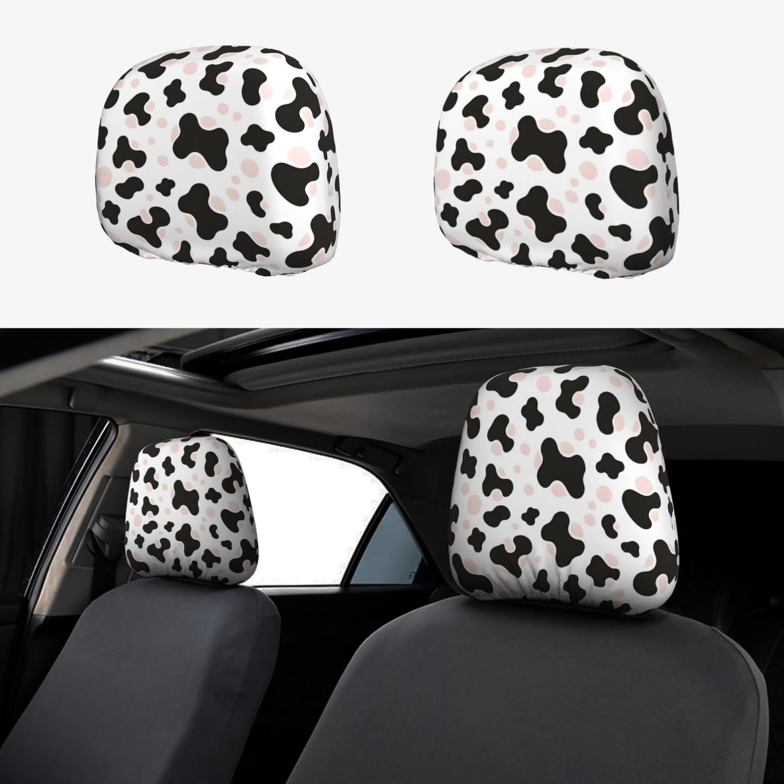 Car Headrest Covers 2pcs Full-Coverage Headrest Covers For Most Car ...