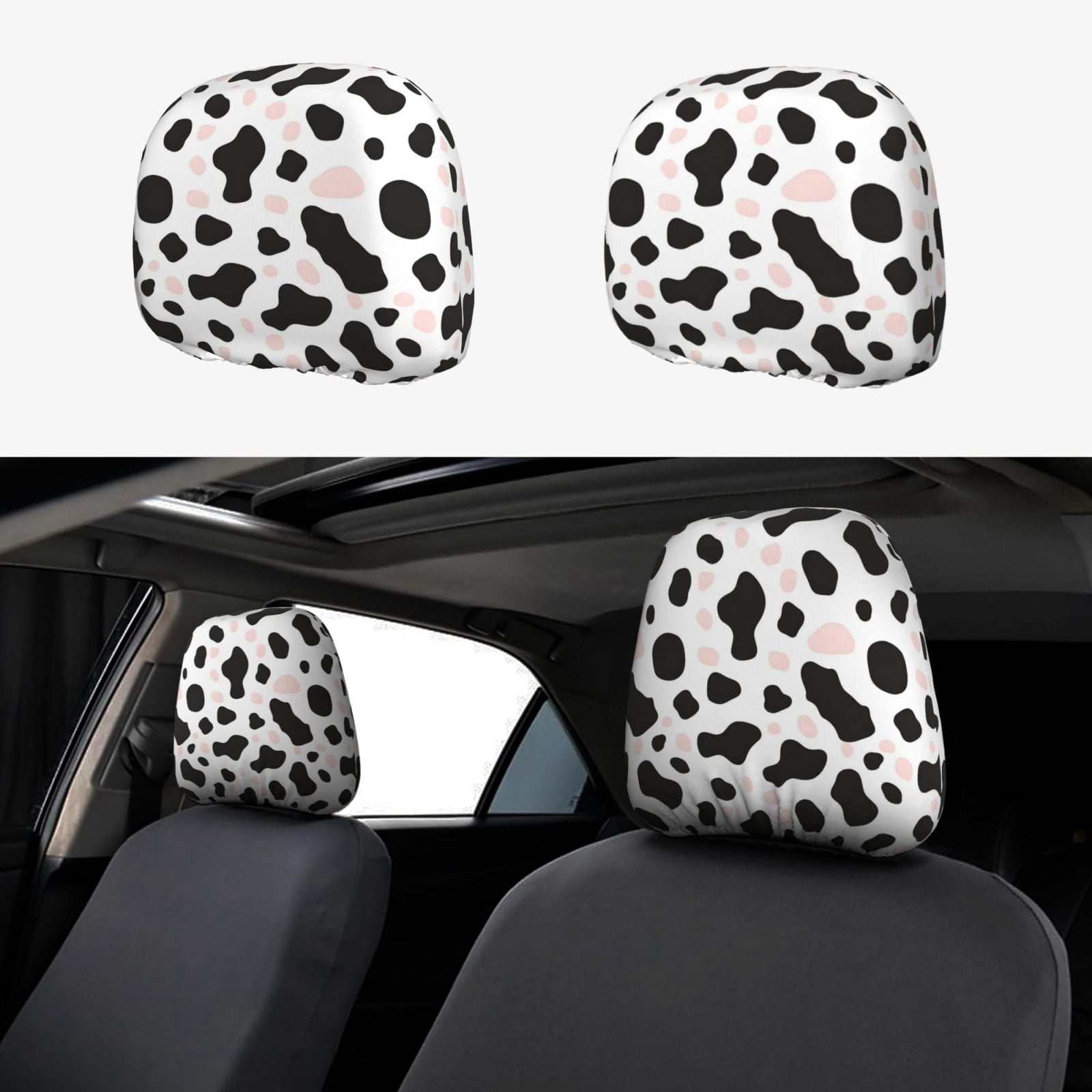 Car Headrest Covers 2pcs Full-Coverage Headrest Covers For Most Car ...