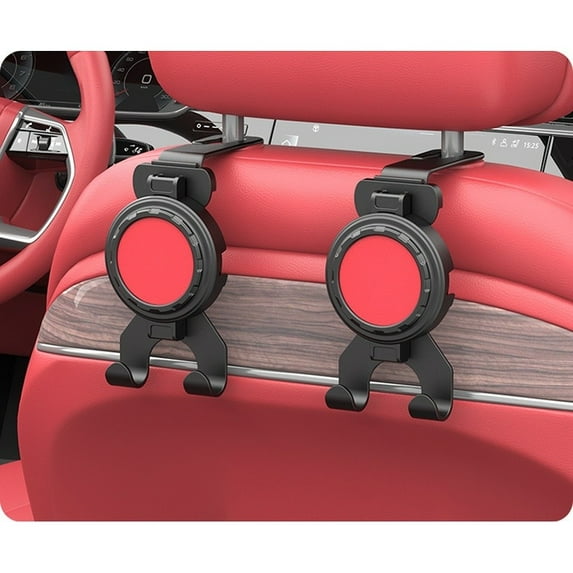 Car Headrest Hook Organizer With Cup Holder Phone Mount Dual Hooks ...