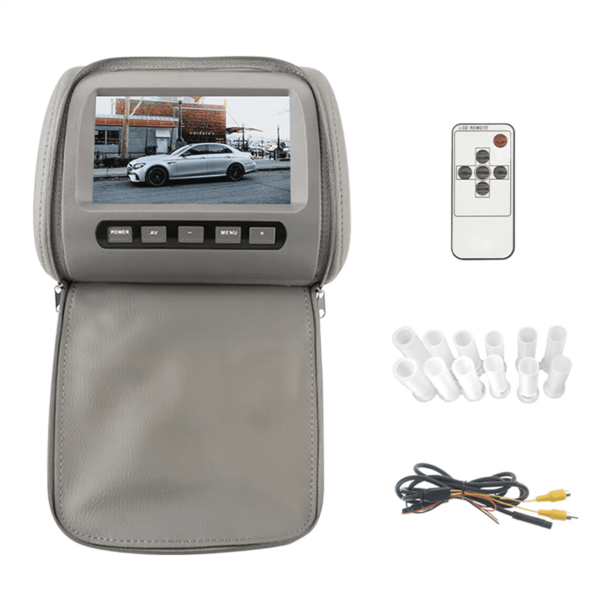 Car Headrest Monitor Universal 7 Inch TFT LED Screen Pillow AV Input ...