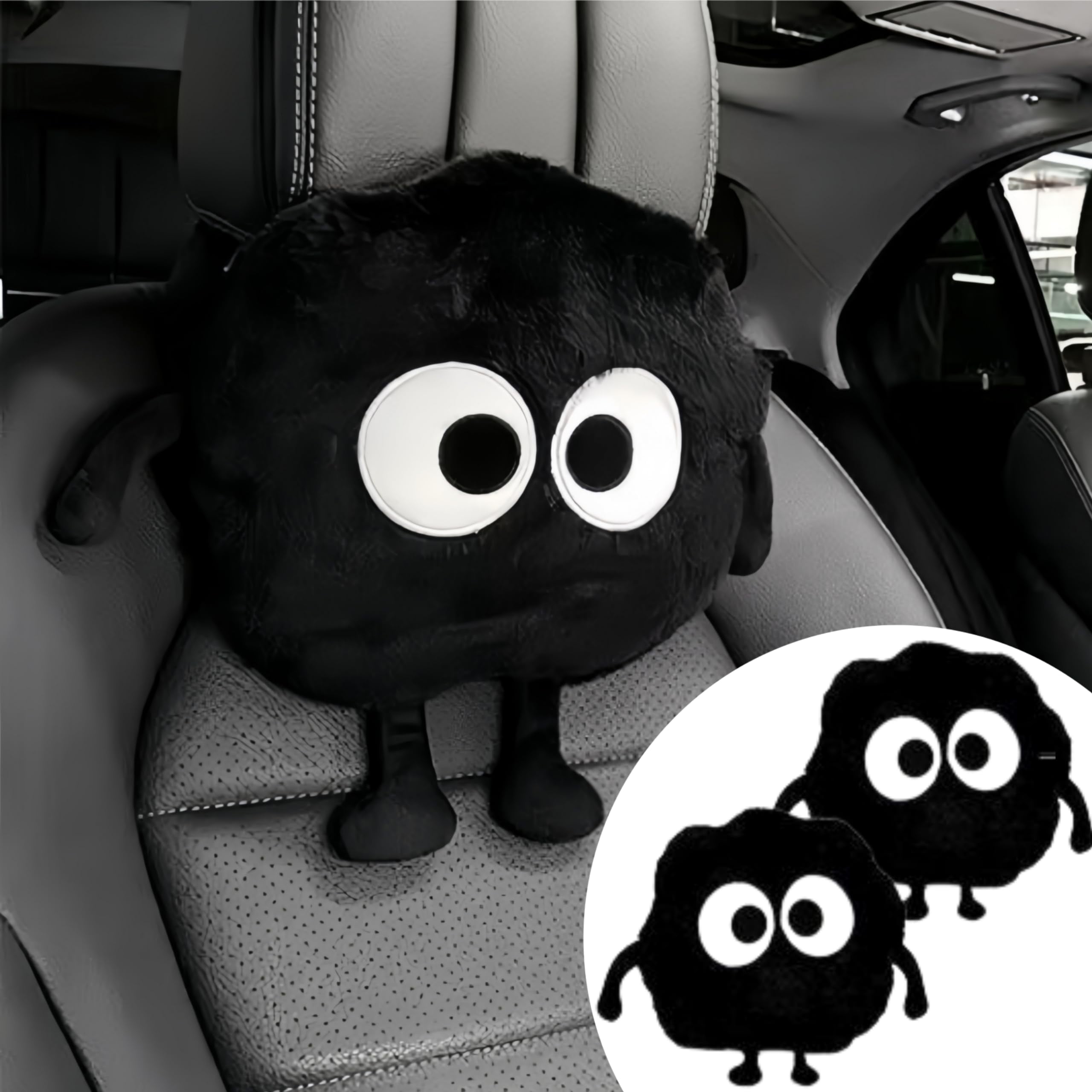 Car Headrest Pillow 2PCS Cute Big-Eyed Sprite Car Headrest Pillows ...