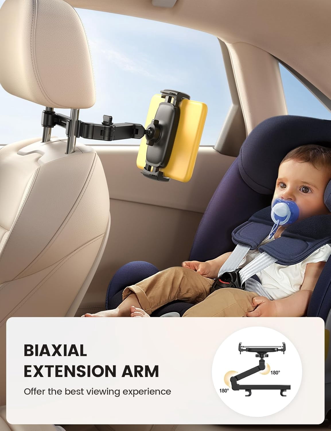 Car Headrest Tablet Holder - [3 in 1 Extension Arm] Adjustable Tablet ...