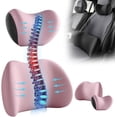 Car Headrest and Lumbar Support Cushion, Memory Foam Neck Pillow Set ...