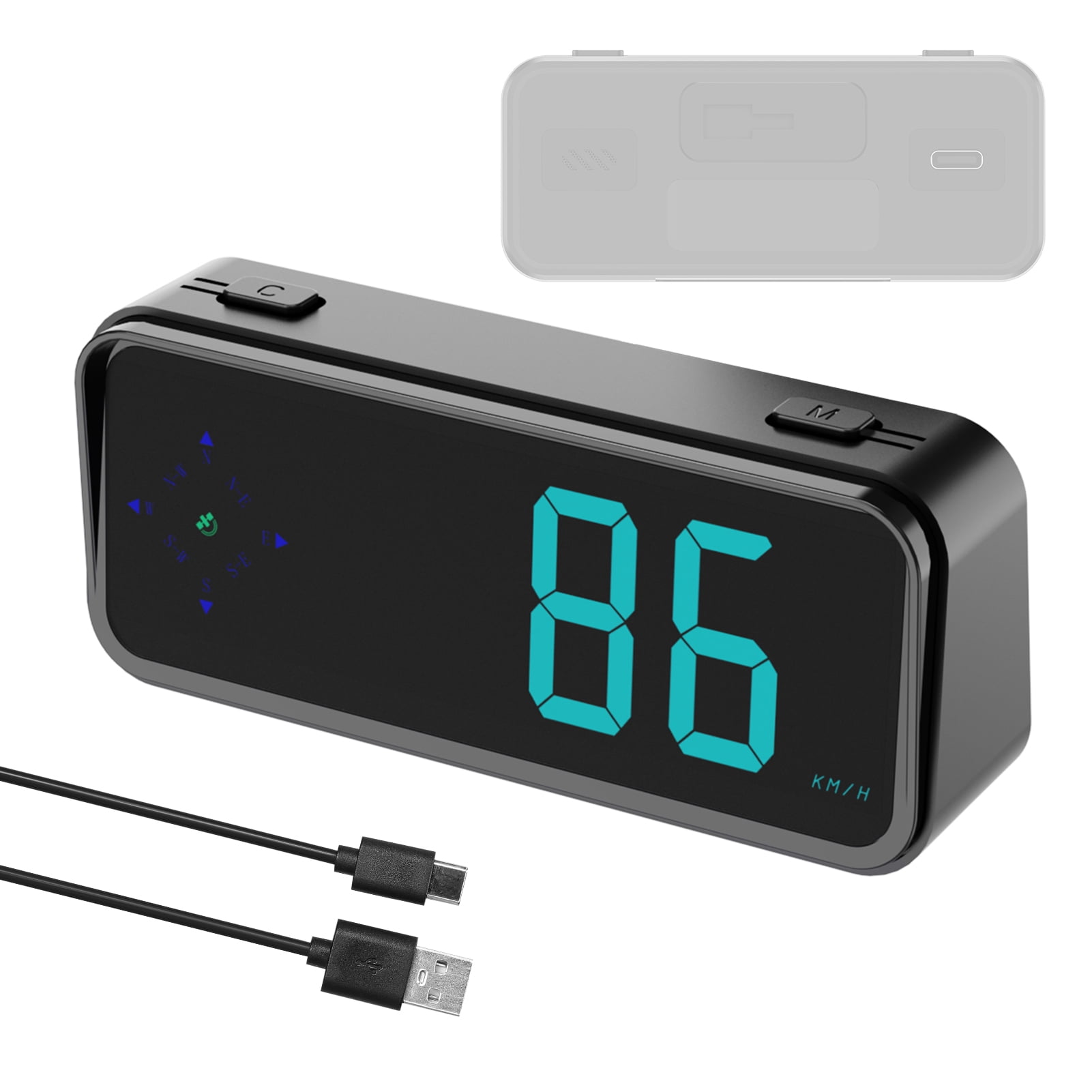 Car Headup Display GPS Digital Speedometer KM/H MPH Switchable with ...