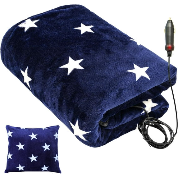 Car Heated Blanket - 12-Volt Portable Blanket for Car, Truck, SUV, RV ...