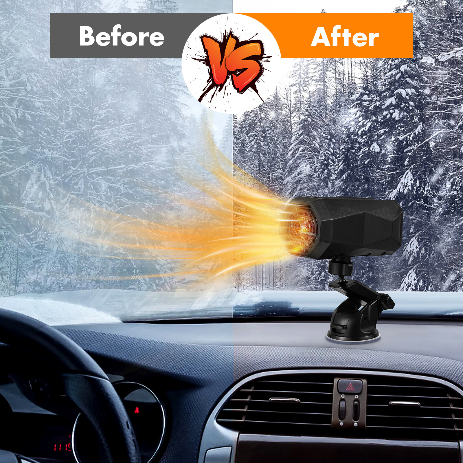 Car Heater,12V 150W Portable Car Heater Defroster Fans, 2 in 1 Heating ...