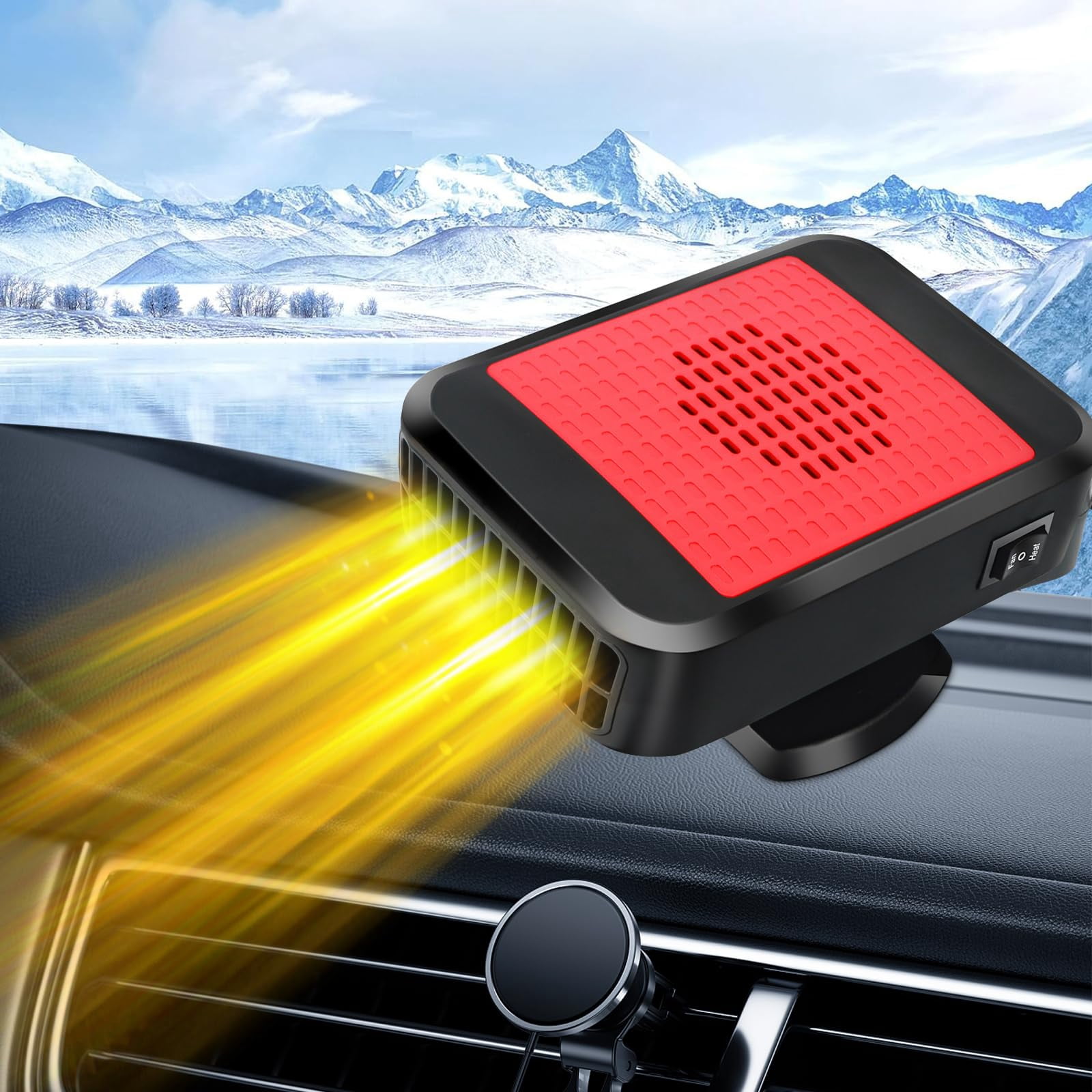 Car Heater,12V 200W Portable Car Heater Defroster Fans, 2 in 1 Heating ...