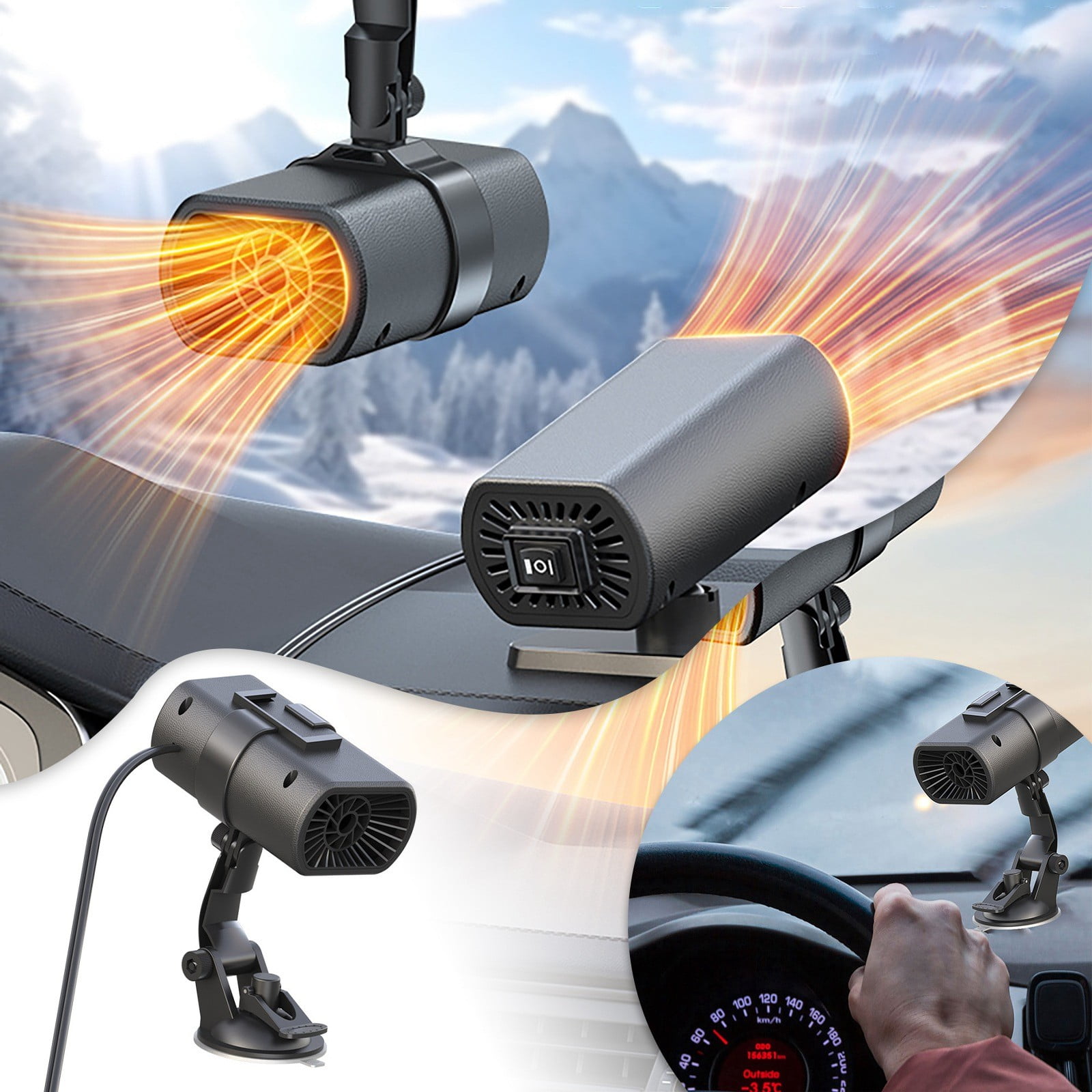 Car Heater, 12V Portable Car Heater, 220W Winter Car Heater Heater Car ...