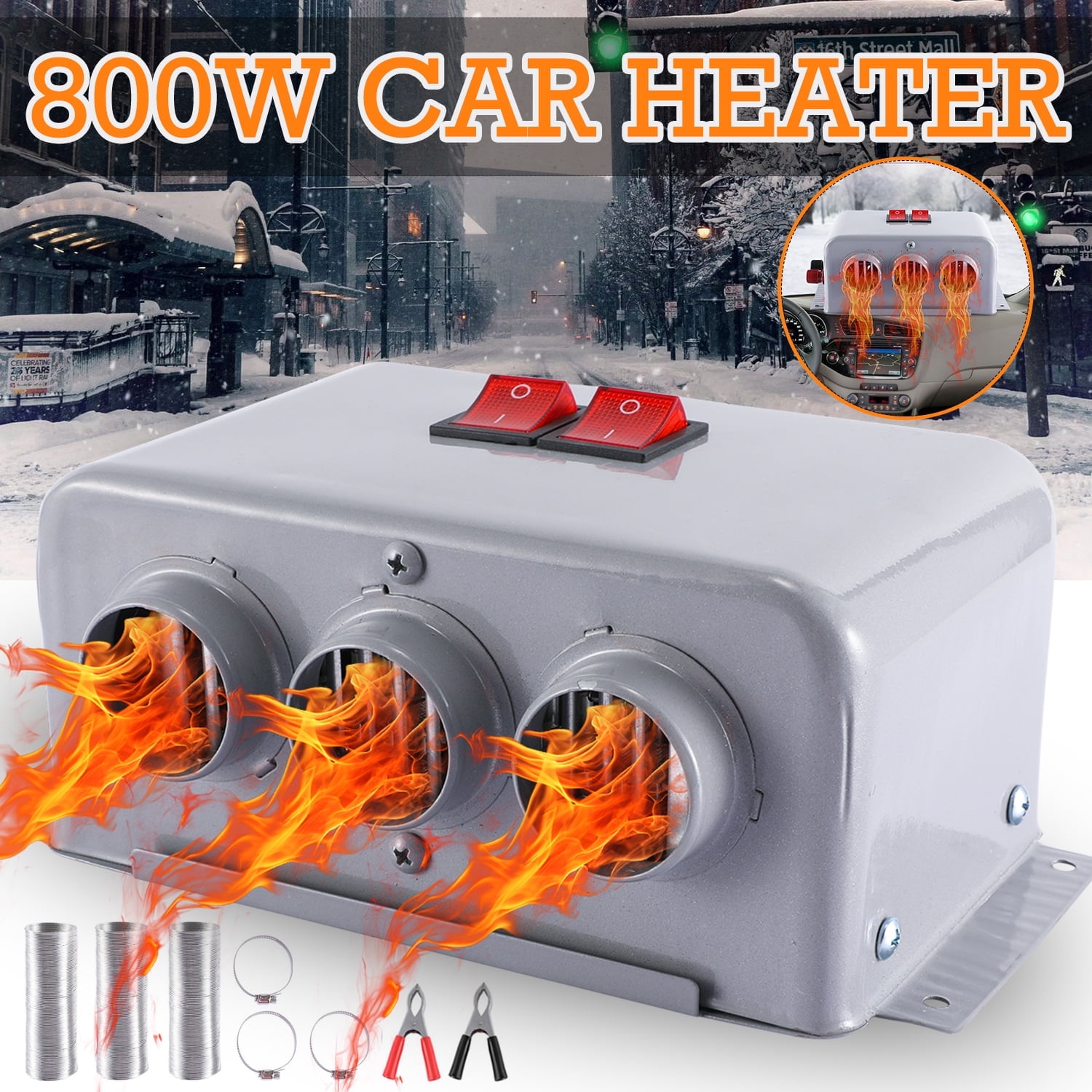 Car Heater Auto Interior Heater Fan,12V/24V 800W 3 Holes Dual Gear Car ...