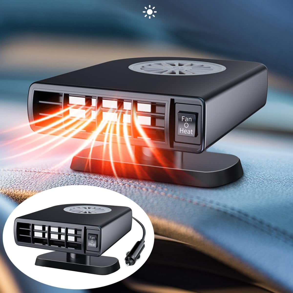 Car Heater,Fast Car Heater Defroster, 150W 12V Windshield De-Icers ...