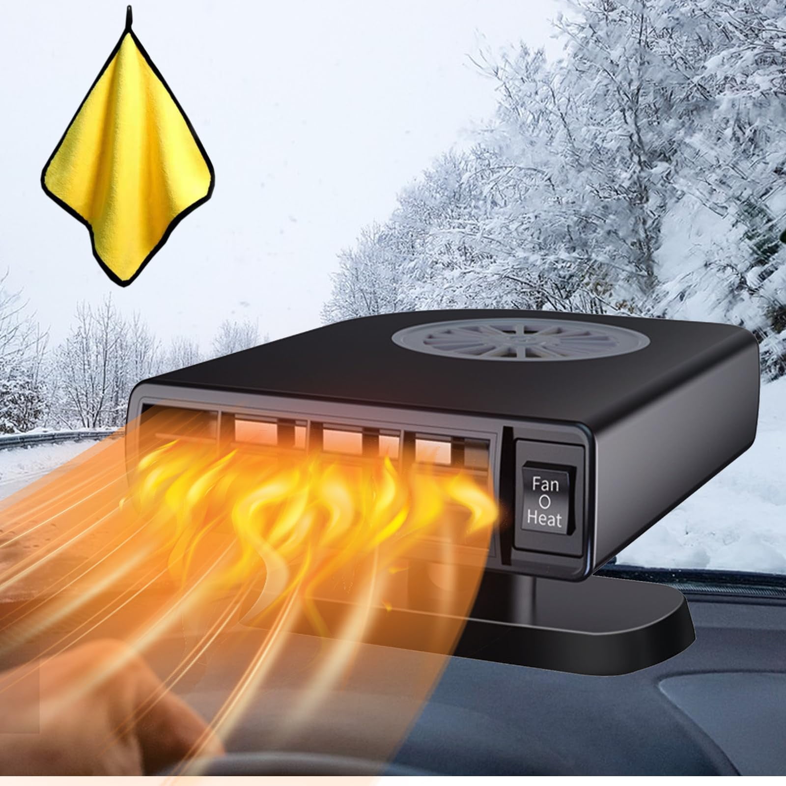 Car Heater, Portable 12V 150W Fast Auto Heating Defrost Defogger Car ...