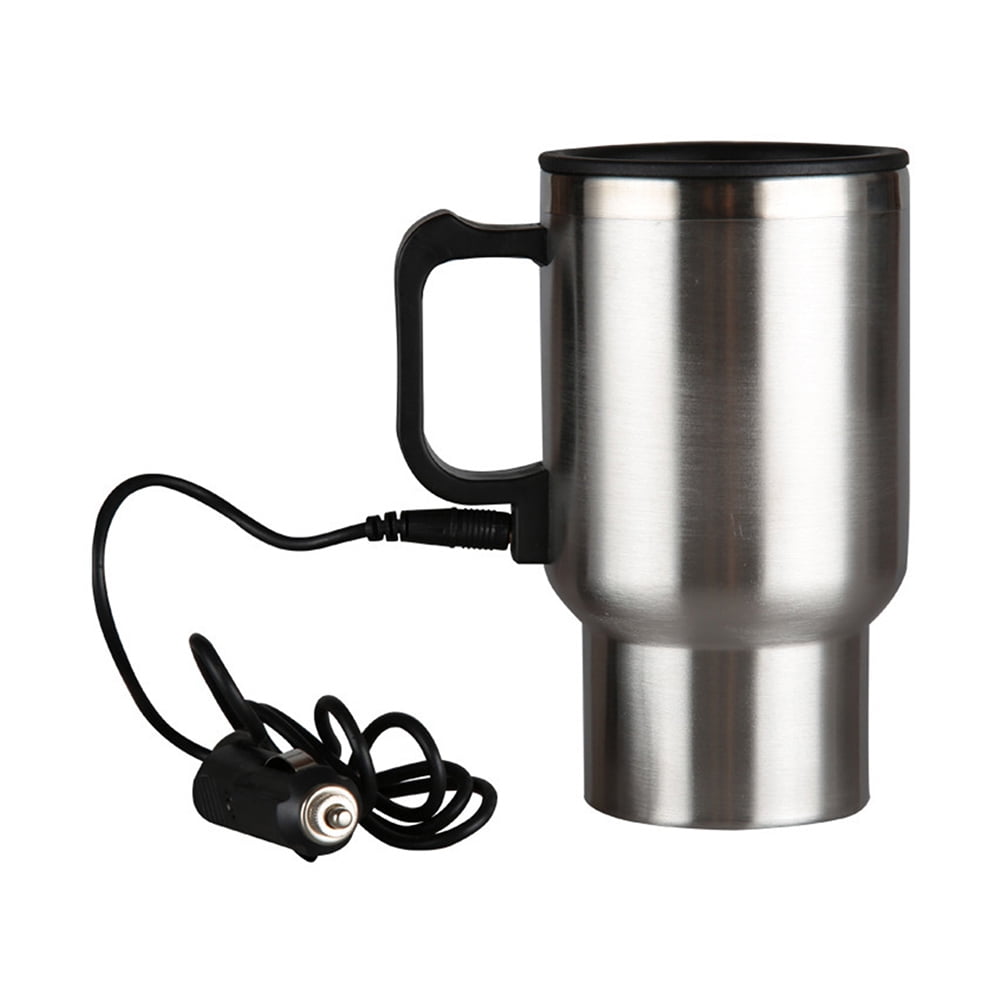 Car Heating Cup Straw Thermal Mugs Stainless Steel Heated Travel ...