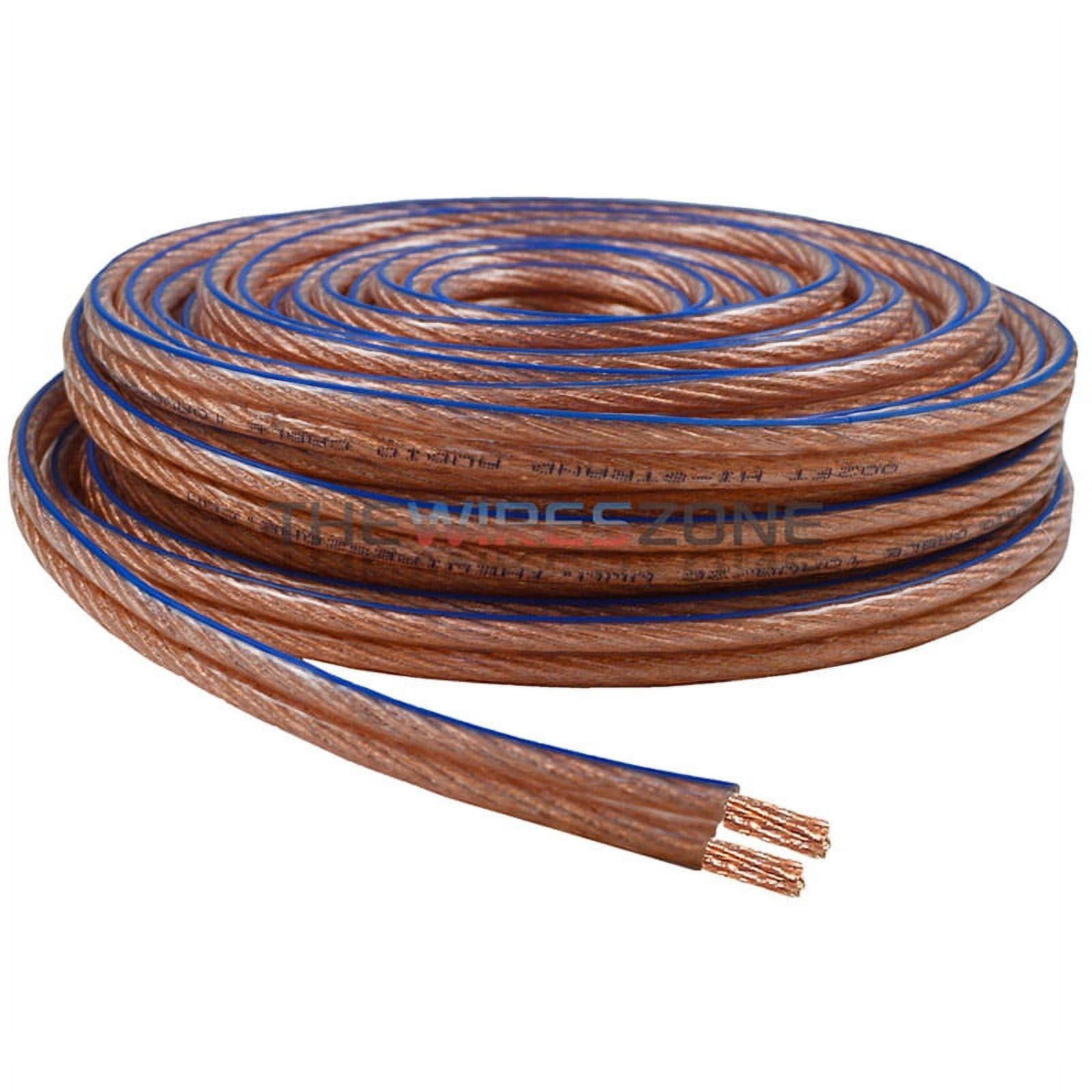 Car Home Audio Speaker Wire Transparent Clear Cable 10AWG 25ft 10/2 ...