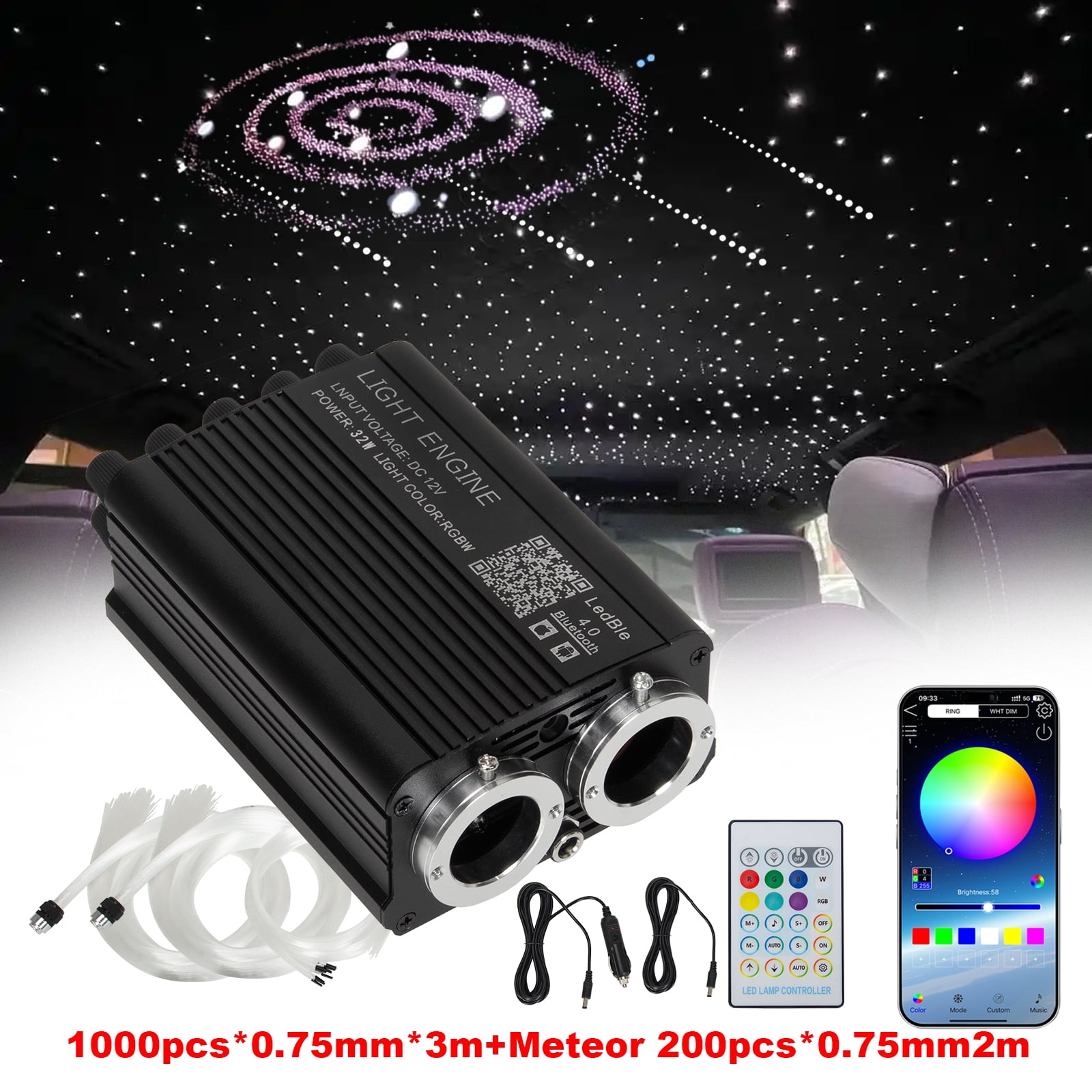 Car/Home Headliner Starlight kit Roof Twinkle Ceiling Lights Fiber ...