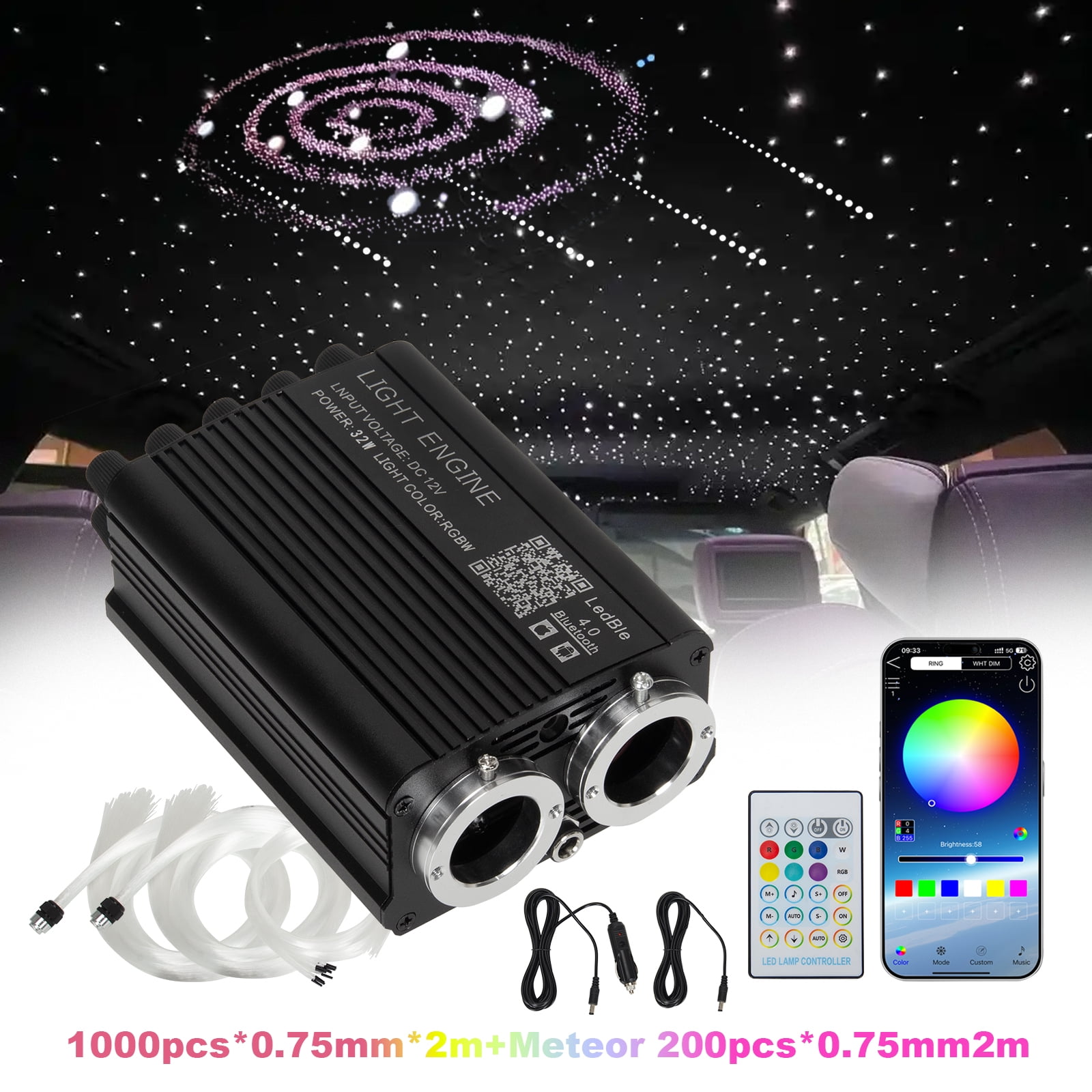 Car/Home Headliner Starlight kit Roof Twinkle Ceiling Lights Fiber ...