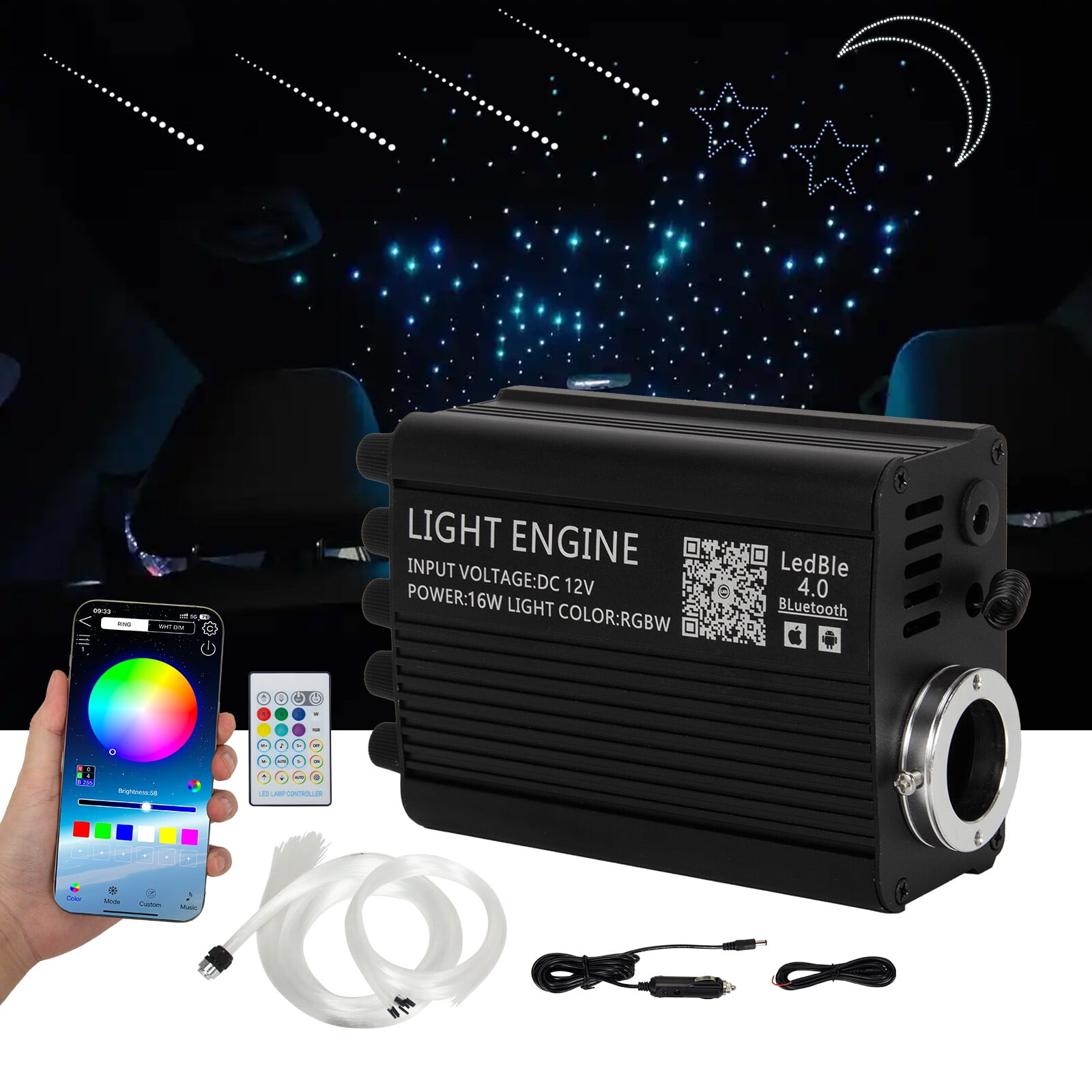 Car Home Headliner Twinkle Meteor Star Light Kit Roof Ceiling Fiber ...
