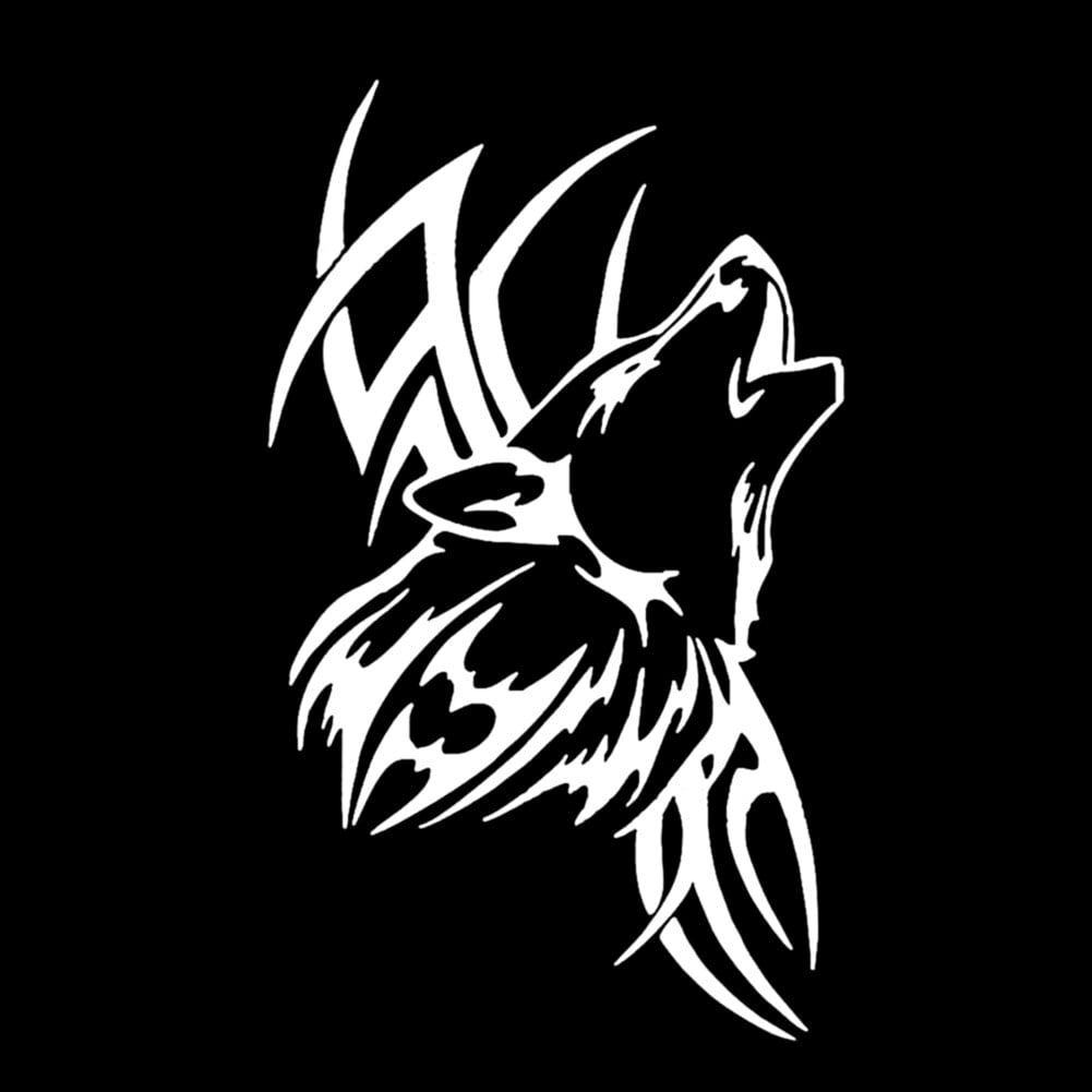 Car Hood Decorative Sticker PVC Wolf Head Sticker Auto Body Side Skirt ...