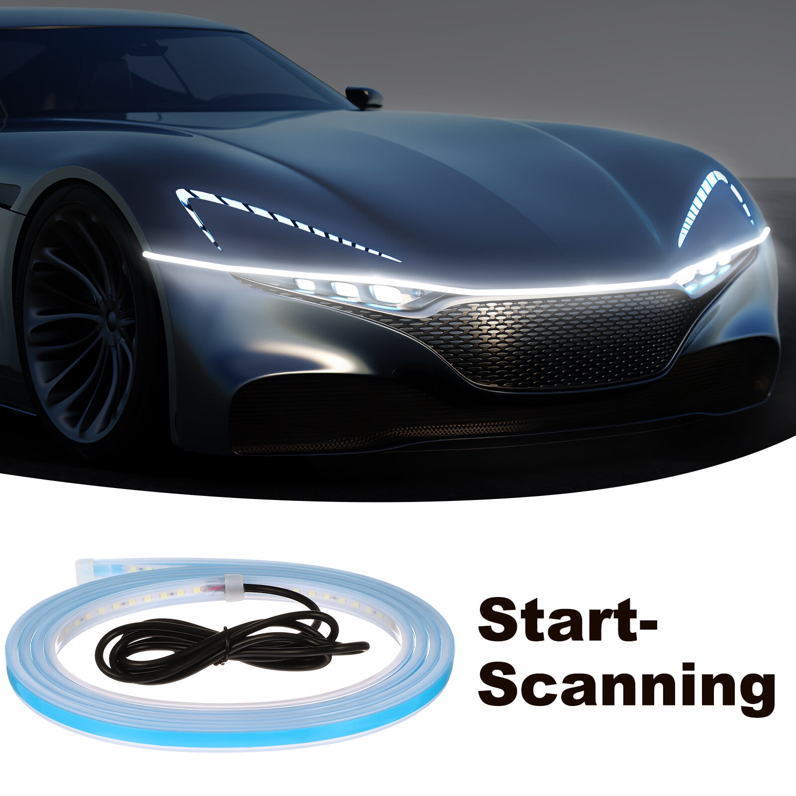 Foxnovo Car Hood LED p White Silicone for Decor Use, Flexible and Easy ...