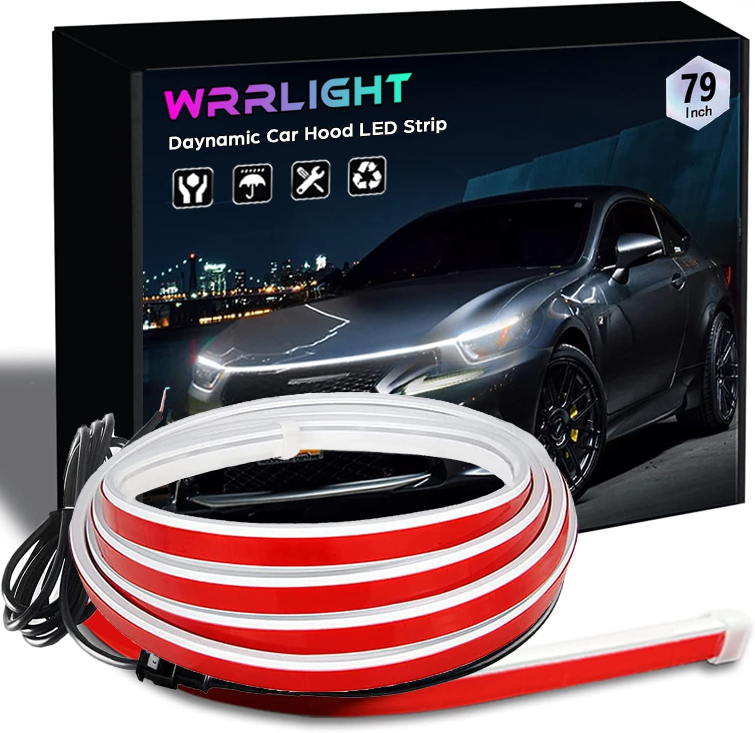 Car Hood Light Strip, 79 Inch Led Strip for Car Hood Universal Engine ...