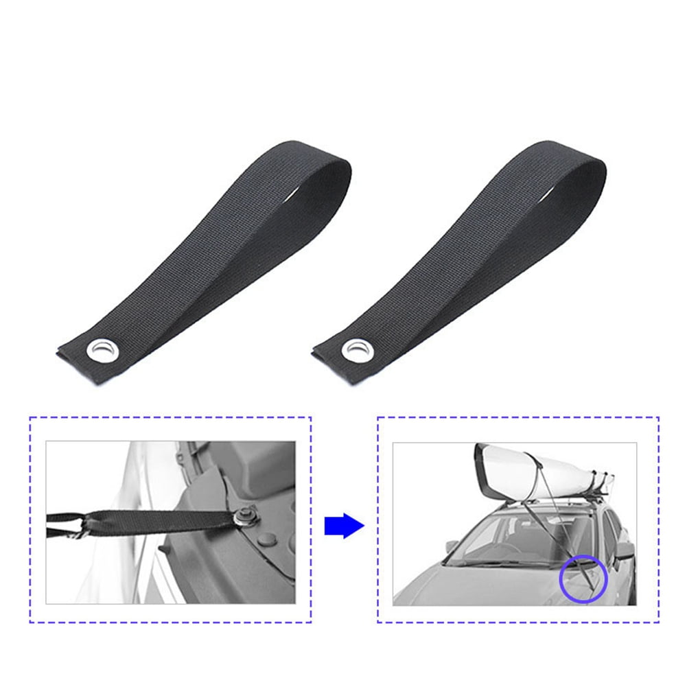 Car Hood Loop Straps 2 Pieces Nylon, Loop Tie Down Straps Kayak Tie ...