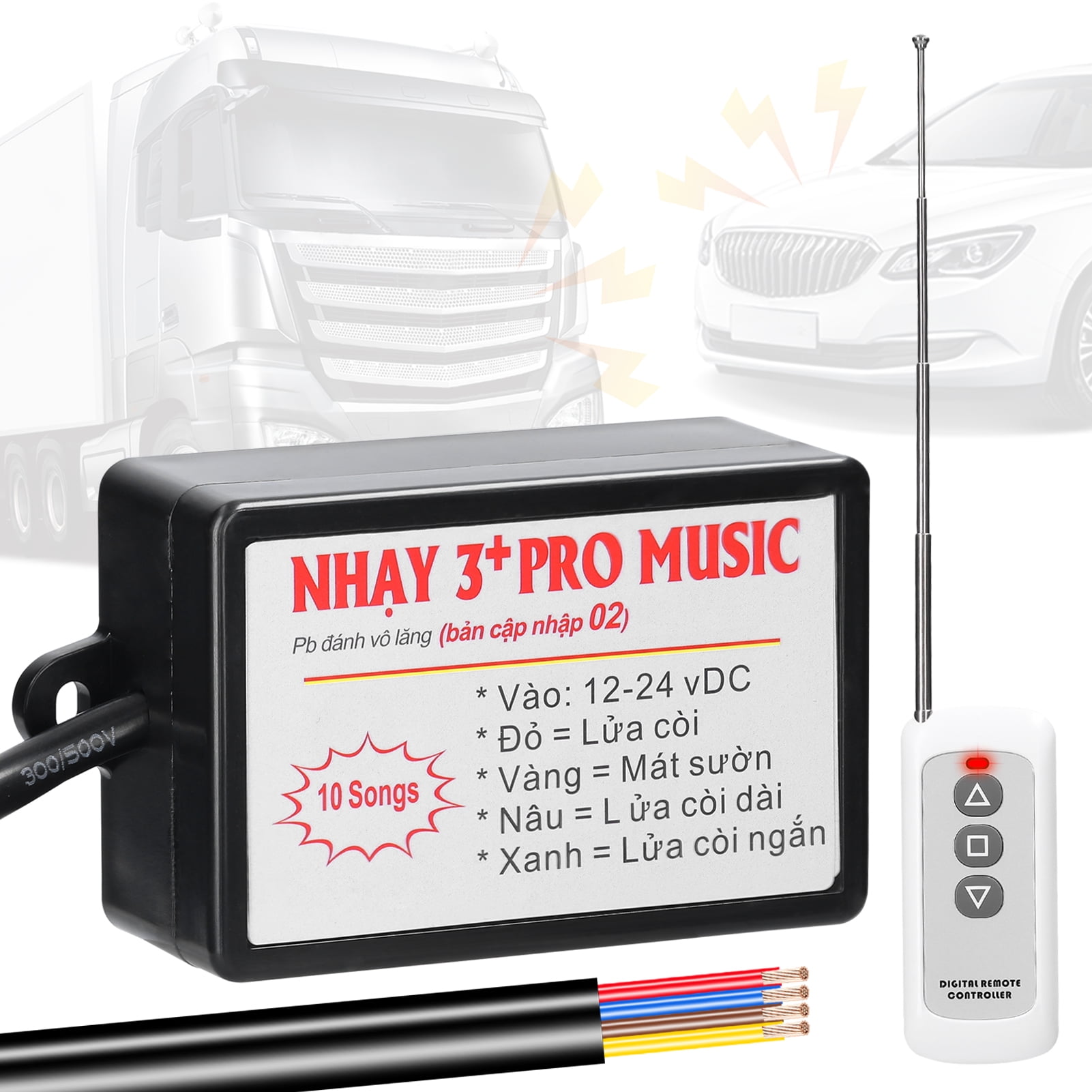 Car Horn Controller Electric Horn Speaker Sound Control Unit with 10 ...