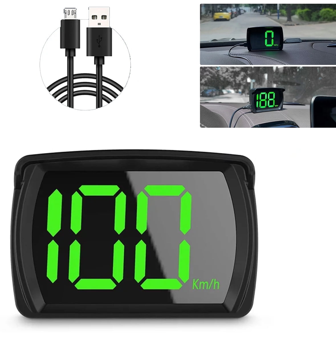 Car HUD GPS Speedometer, Digital Speed Monitor, USB Plug & Play ...