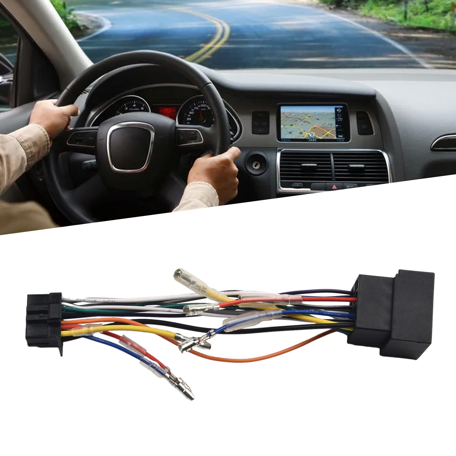 Car ISO Audio Power Cord Stereo Radio Cable Car AUX Audio Module Car ...